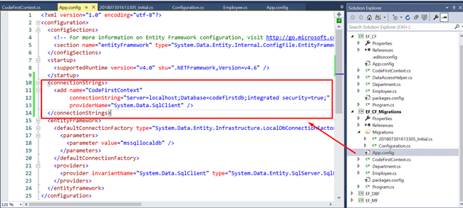 Code First Approach And Code First Migrations In Entity Framework